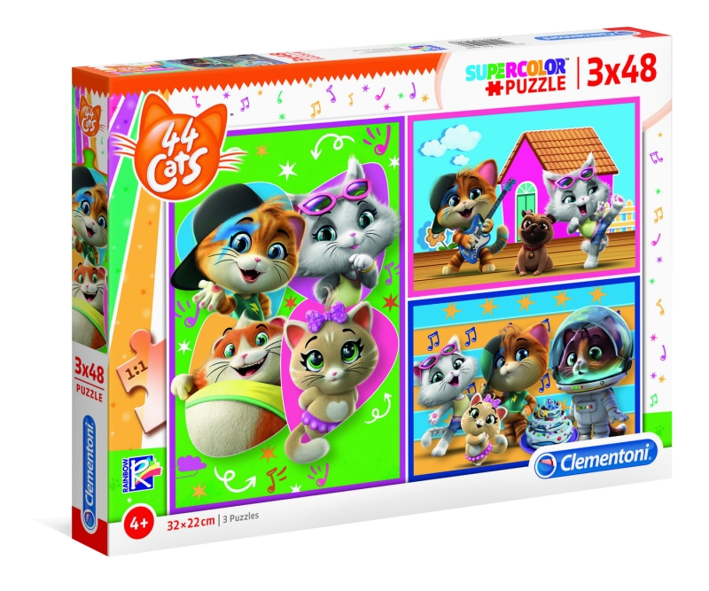 44 Cats - Kinder Puzzle 3x48 Teile | Clementoni » Sun-side-store